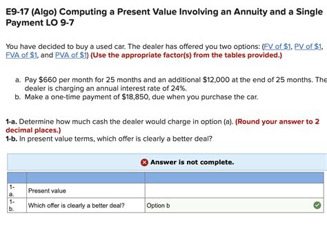 solved e9 17 algo computing a present value involving an