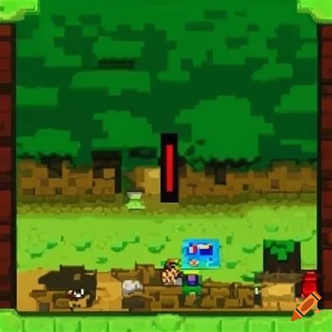 Pixelated Illustration Of A Sandbox Adventure