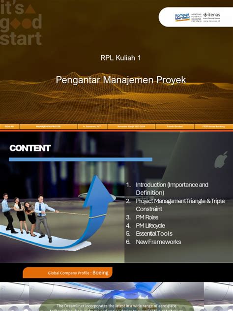 rpl gdb 401 kuliah 01 pengantar manajemen proyek pdf agile
