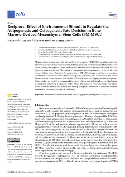 Pdf Reciprocal Effect Of Environmental Stimuli To Regulate The