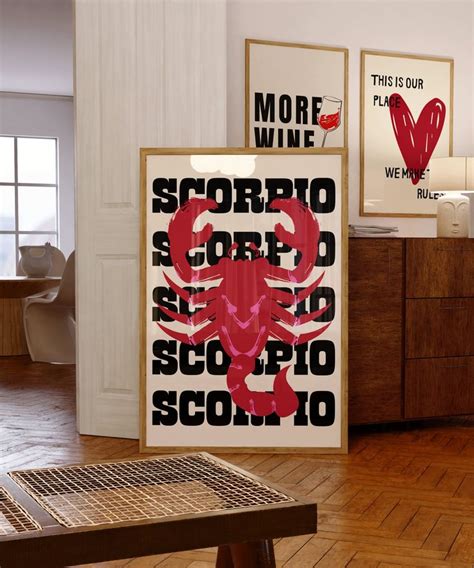 Scorpio Poster Wall Art Scorpio Ts Scorpio Zodiac Print Scorpio