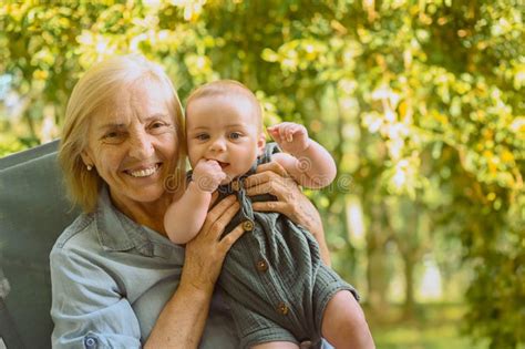 Beautiful Happy Smiling Senior Elderly Woman Holding On Hands Cute