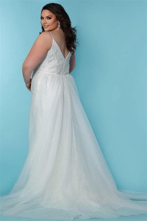 Ivorynude Sydneys Closet Sc5287 Long Fitted Lace Wedding Dress For
