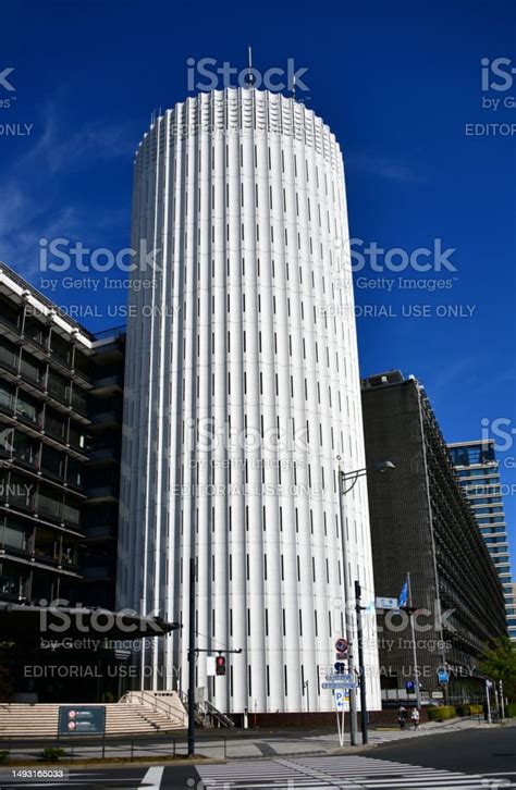Cylindrical Tower At The Palace Side Building Mainichi Shimbun Head