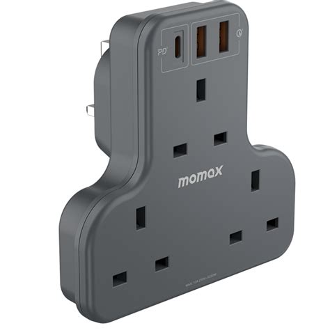 Momax Oneplug 3 Outlet T Shaped Extension Socket With Usb Black Hoi Ko Eandm Engineering