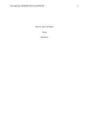 Memory Span Lab Report Docx Docx Running Head MEMORY SPAN LAB REPORT Memory Span Lab Report