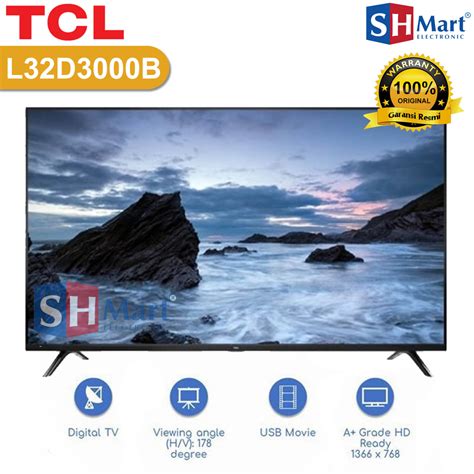 Jual TV TCL 32 INCH DIGITAL L32D3000B 32D3000B GARANSI RESMI Shopee Indonesia