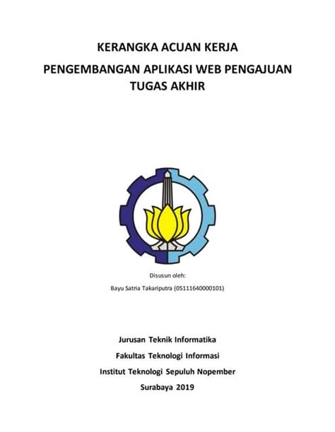 Kerangka Acuan Kerja Pengembangan Aplikasi Web Pengajuan Tugas Akhir
