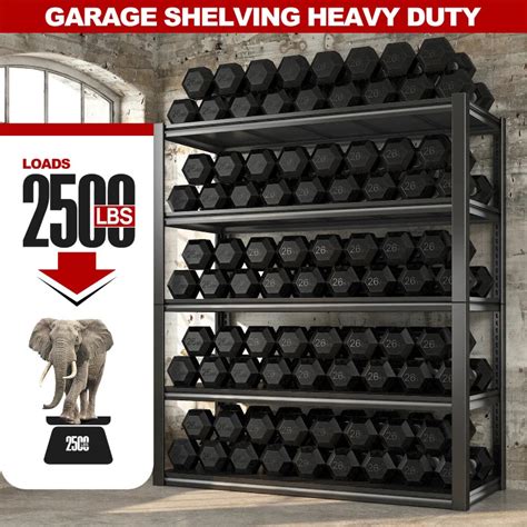 Reibii Large Garage Shelving 5 Tier Industrial Shelving Steel Storag