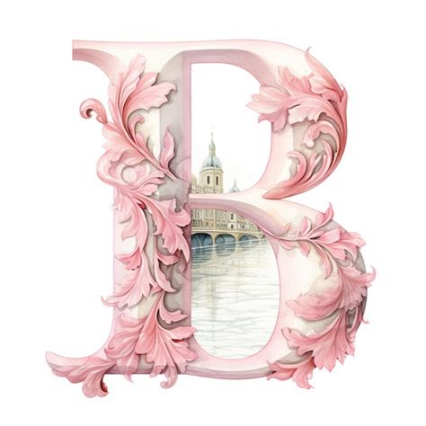 Premium Photo Arafed Letter B With A Picture Of A Castle In The