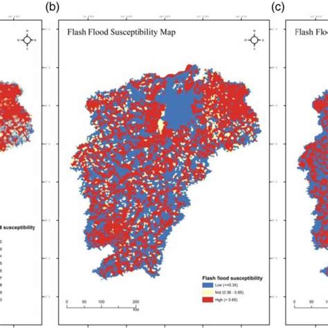 Flash Flood Susceptibility Diagram Of Each Model A Mlp B Lr C
