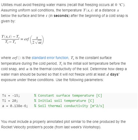 Solved Need Help Matlab Asap Utilities Must Avoid Freezing Water