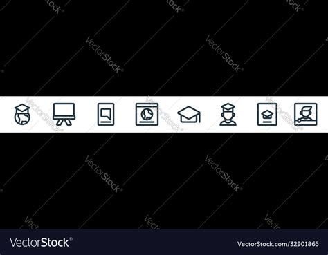 Online Learning Line Icons Linear Set Quality Vector Image