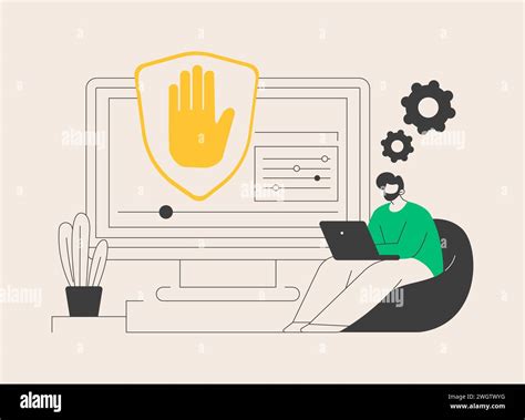 Ad Blocking Software Abstract Concept Vector Illustration Stock Vector