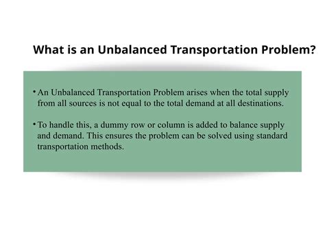 Unbalancedtransportationproblempptxpptx