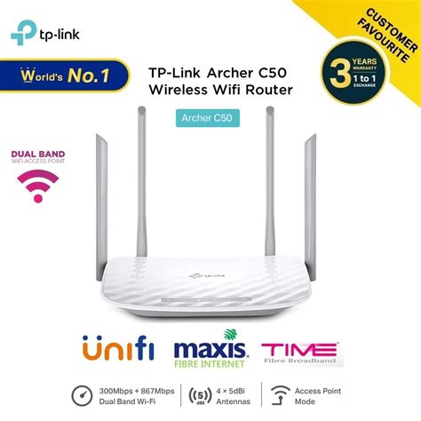 TP Link AC1200 Dual Band Wifi Router Archer C50