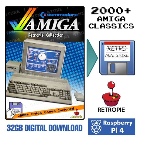 Digital Download Commodore Amiga Retropie Collection 32gb Microsd
