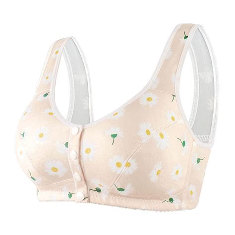 Jaycosin Women Casual Prints Bra Cotton Front Buckle Underwear Without