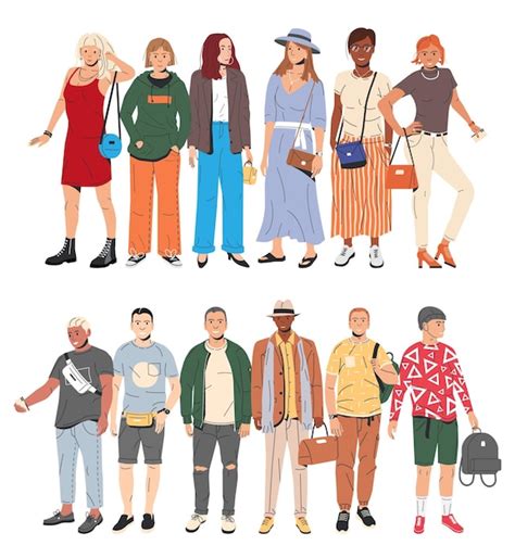Premium Vector Group Of Fashion People Characters