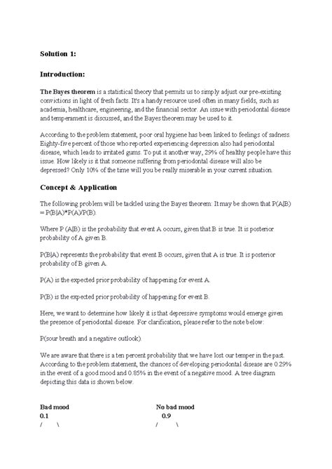 Decision Science Solution Introduction The Bayes Theorem Is A Statistical Theory That