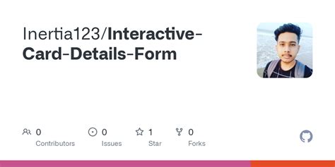 GitHub Inertia Interactive Card Details Form