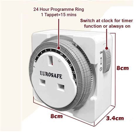 3h eurosafe 24hrs 13a segment plug in analogue timer switch [sirim