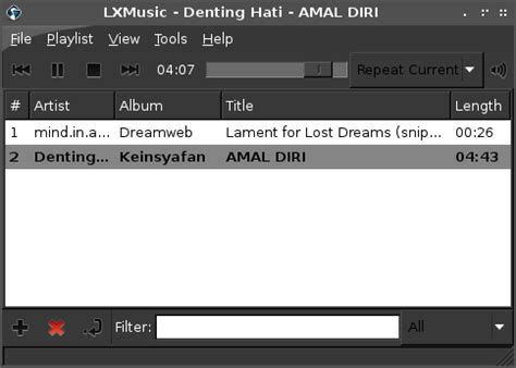 LXMusic LXDE Music Player On Archlinux