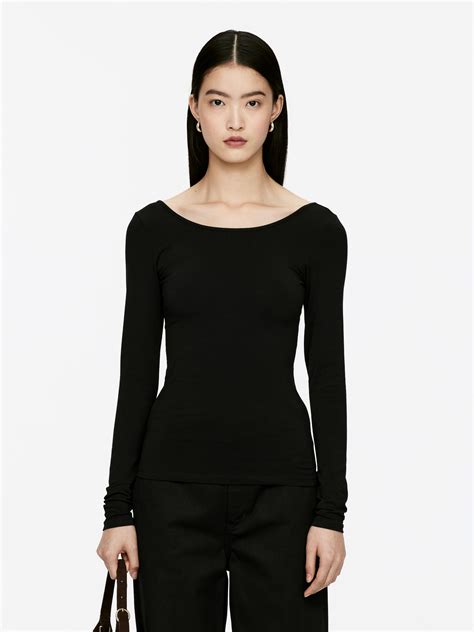 Scoop Neck Jersey Top Black Women Arket Eu