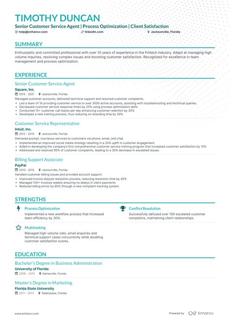 5 Customer Service Agent Resume Examples And Guide For 2024