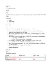 PHY 171 Lab 2 Measurements And Graphing Practice Course Hero