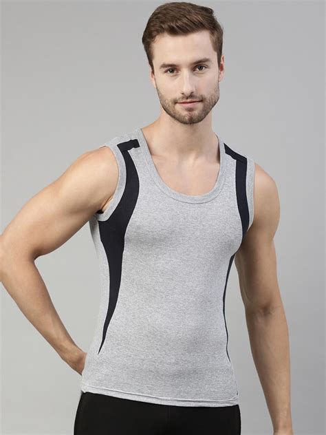 Buy Dixcy Scott Men Grey Solid Innerwear Vests Dso Bold Gym Vest B