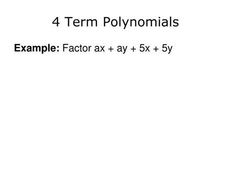 Ppt Unit 6 Factoring Polynomials Powerpoint Presentation Free