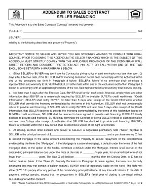 Fillable Online ADDENDUM TO SALES CONTRACT Fax Email Print PdfFiller