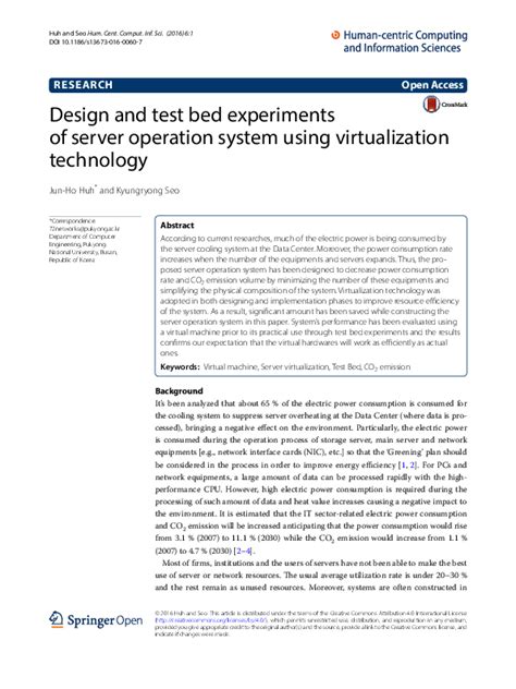Pdf Design And Test Bed Experiments Of Server Operation System Using Virtualization Technology