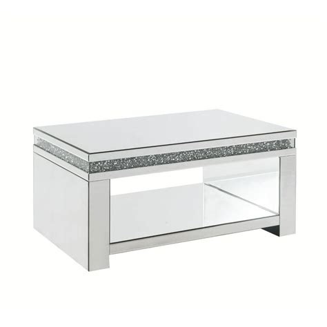 Homeroots Amelia 24 In Mirrored And Faux Diamonds Rectangle Glass