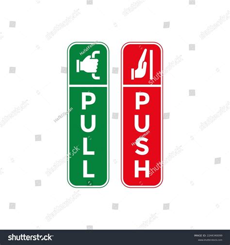 Push Pull Sign Template Vector Door Stock Vector Royalty Free