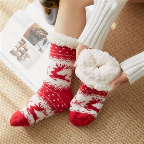 Sock For Women，clearance Women Winter Thick Slipper Socks With Grippers