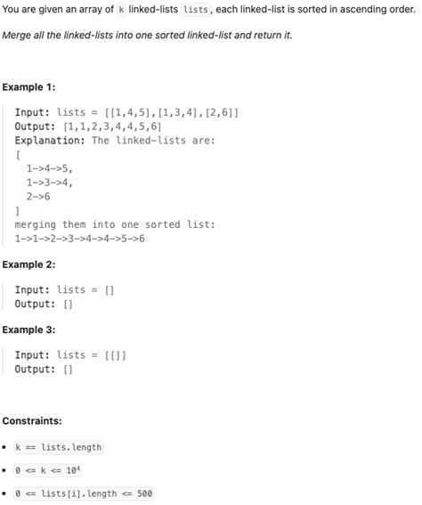 Leetcode Merge K Sorted Lists Java Dev Diaries