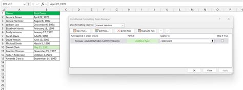 Master Your Birthday List In Excel Step By Step Guide Myexcelonline
