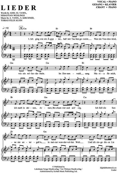 Lieder Klavier Gesang Adel Tawil Pdf Noten Klick Auf Die