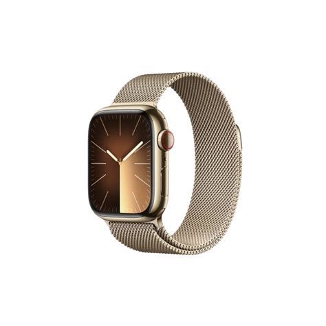 애플 워치 9 41mm 셀룰러 골드 스테인리스 스틸 케이스 밀레니즈 루프 골드 국내 정식 발매 제품 Apple Kream