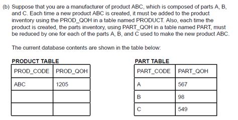 solved a given the following transaction sequence