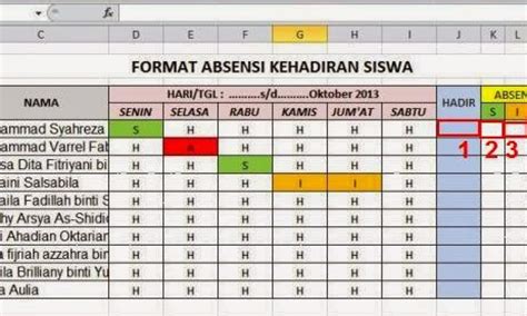 Absensi Siswa Excel – Sinau