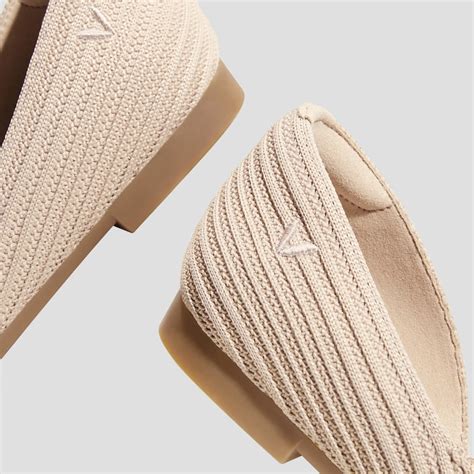 Melia Pointed Toe Striped Flats For Wide Feet In Almond Vivaia