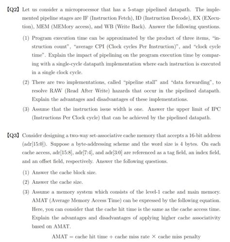 Solved Q Let Us Consider A Microprocessor That Has A Chegg
