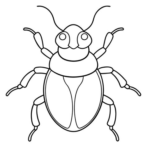 A Coloring Page Of An Junebug With No Color Just Black Lines Vector