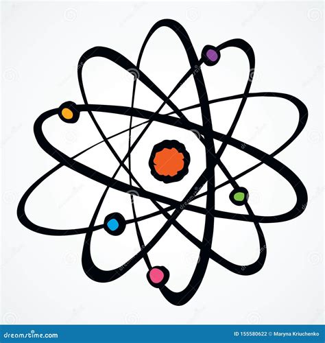 Atom Vector Drawing Icon Sign 155580622
