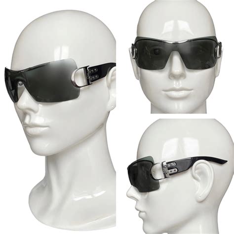 Dior Airspeed Wraparound Oversized Sunglasses In Black Silver Nitryl
