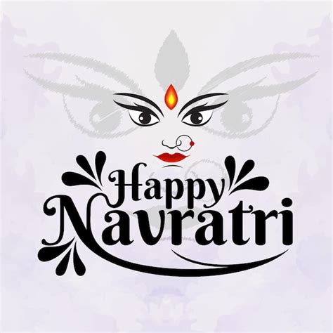 Premium Vector Greeting Text Of Happy Navratri Template Design