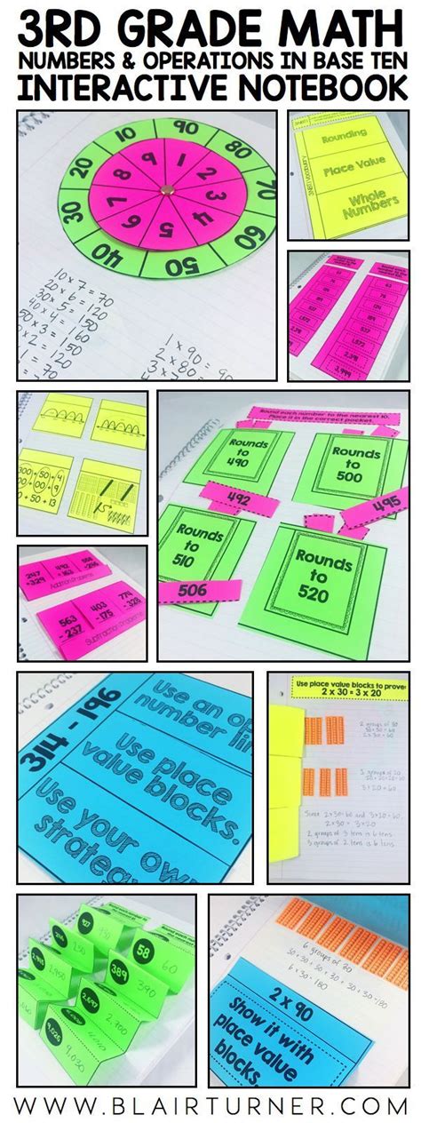 Interactive Notebook 3rd Grade Ccss Numbers And Operations In Base Ten